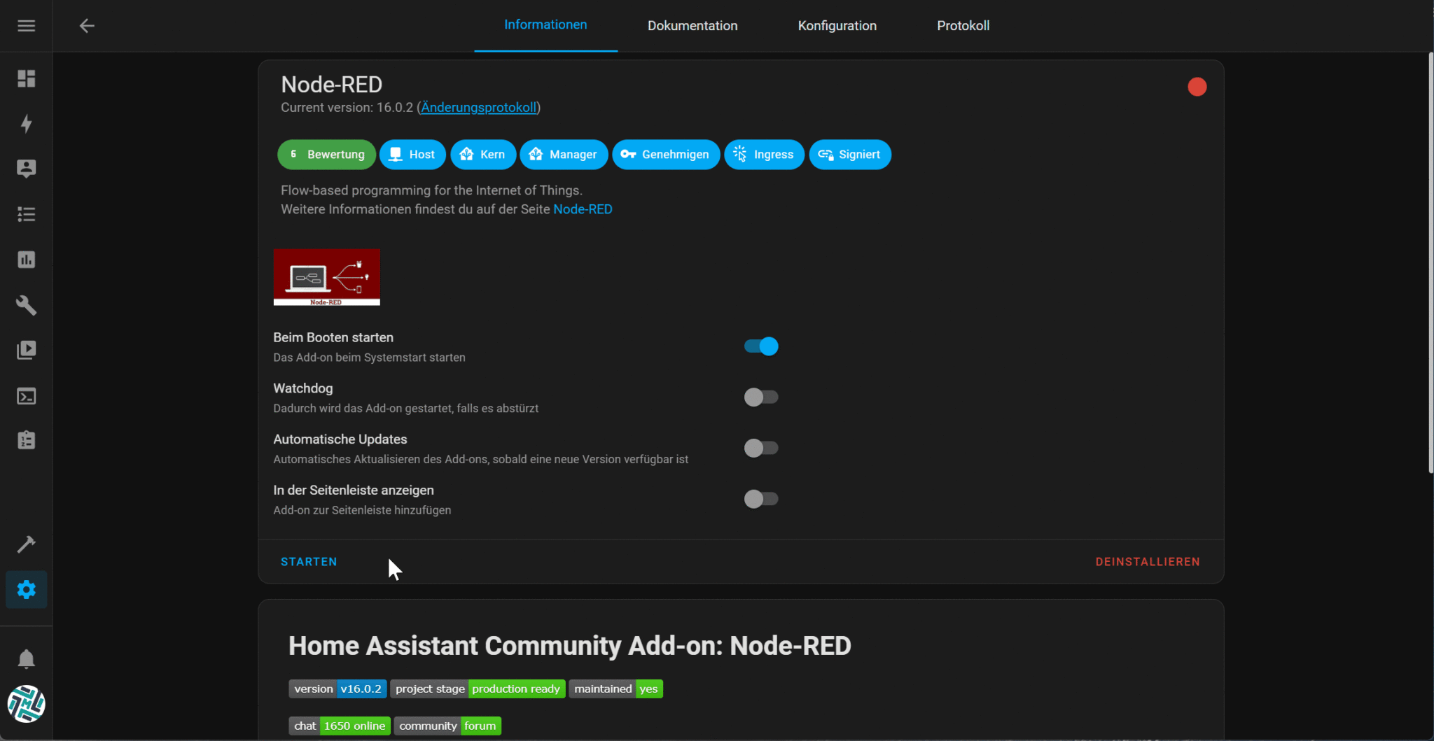 NodeRed Installation auf Home Assistant - Blog von Martin Teske